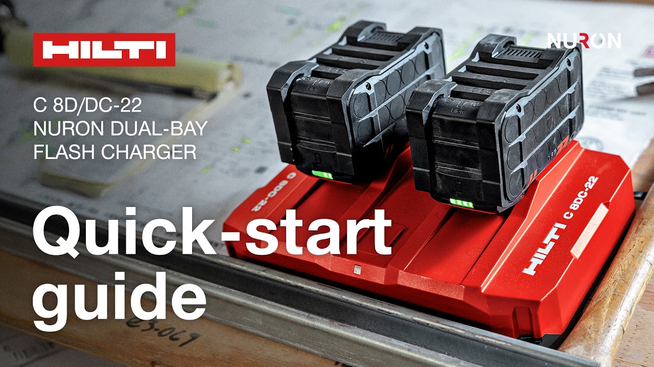 Hilti Nuron C 8D/DC-22 Dual-Bay Flash Charger | Quick-start guide - YouTube