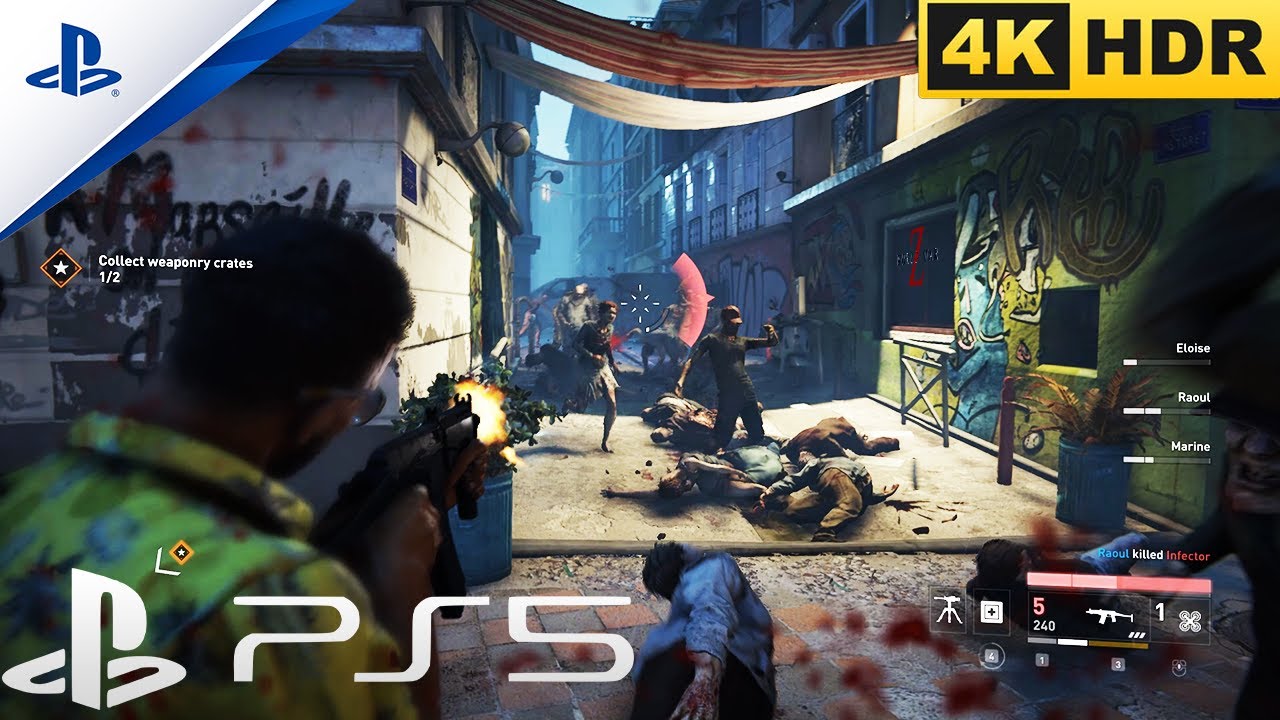 "Paris Streets Overrun | Weapon Crates Mission | World War Z PS5 4K HDR ...
