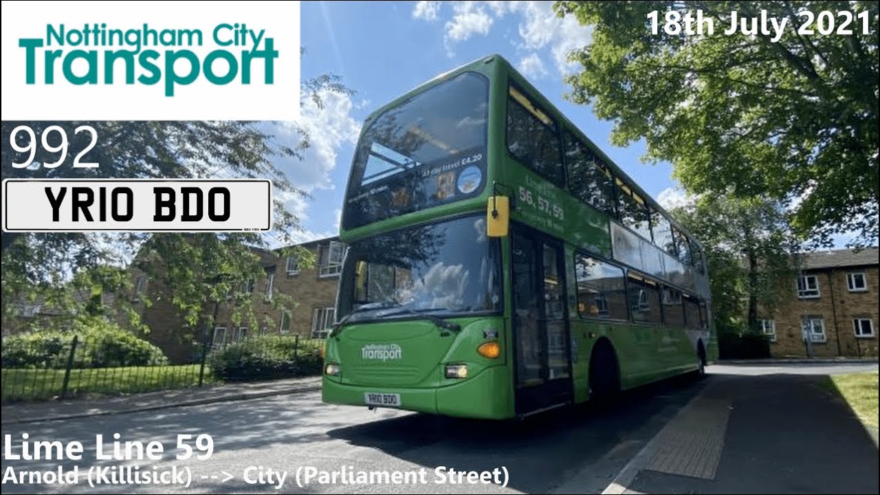 Nottingham City Transport: 992 on Lime Line 59 to City (UK Timelapse ...