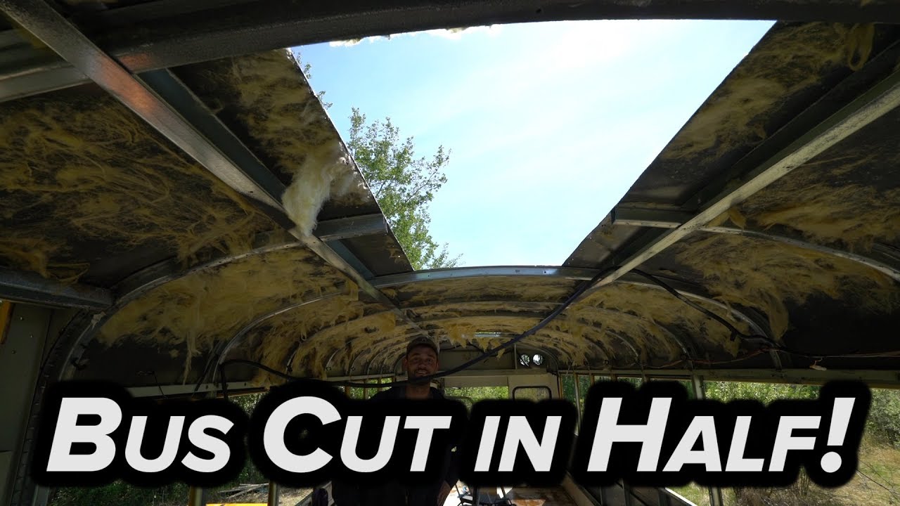 SCHOOL BUS CUT IN HALF! (almost ;) ) - YouTube