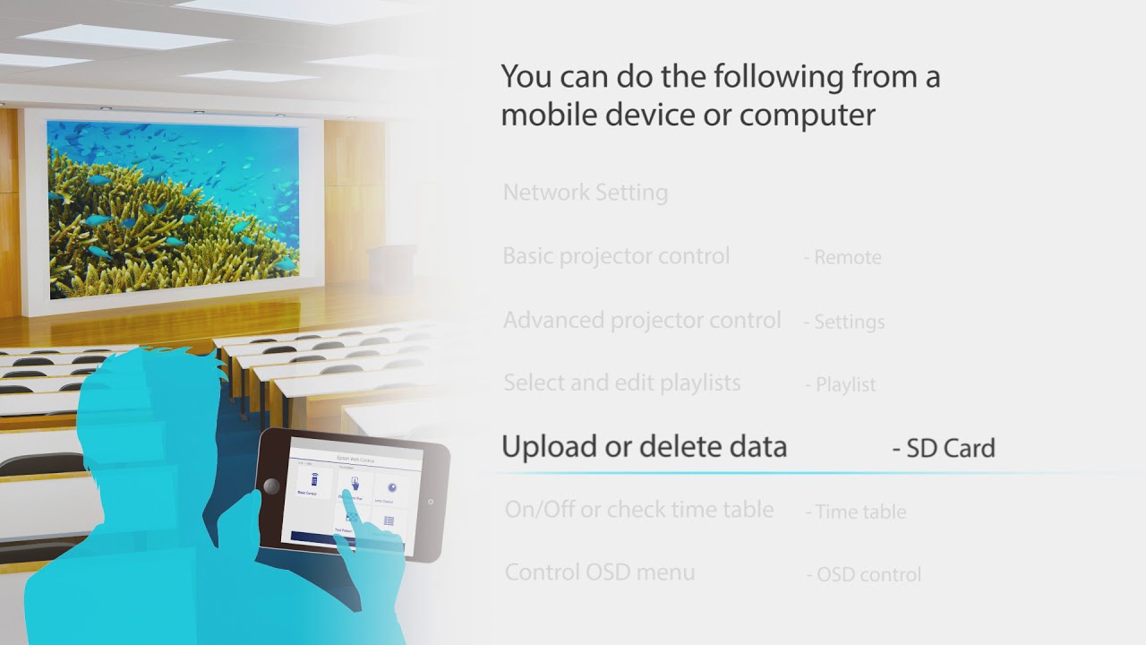 How to use Epson web control for the LIghtScene EV-100 series - YouTube