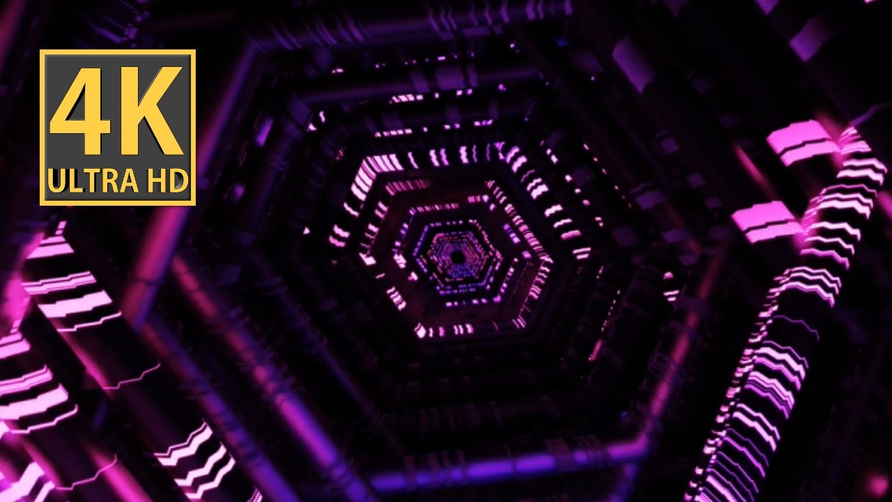 Abstract Background Video 4k TV VJ LOOP NEON Pink Purple Metallic ...