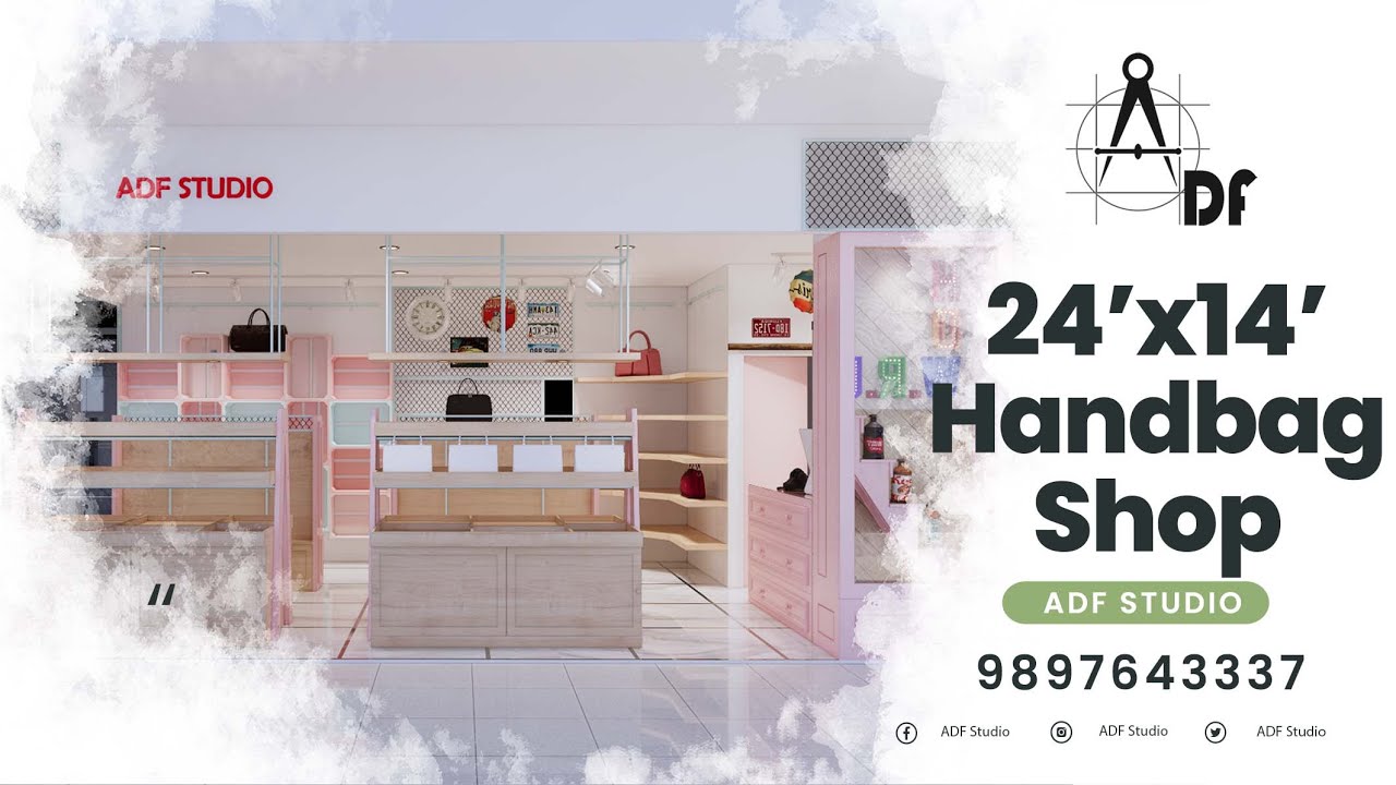 22x11 Handbag Shop Interior Design | Bags Store Interior design - YouTube