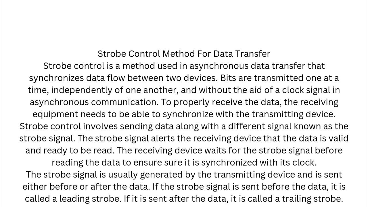Synchronous Data Transfer, the sending and receiving units are enabled with the same clock ...