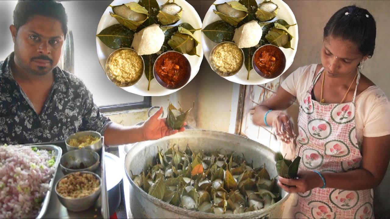 Jackfruit leaf Idli Making | #pottikkalu | Indian Street Food | Spicy ...