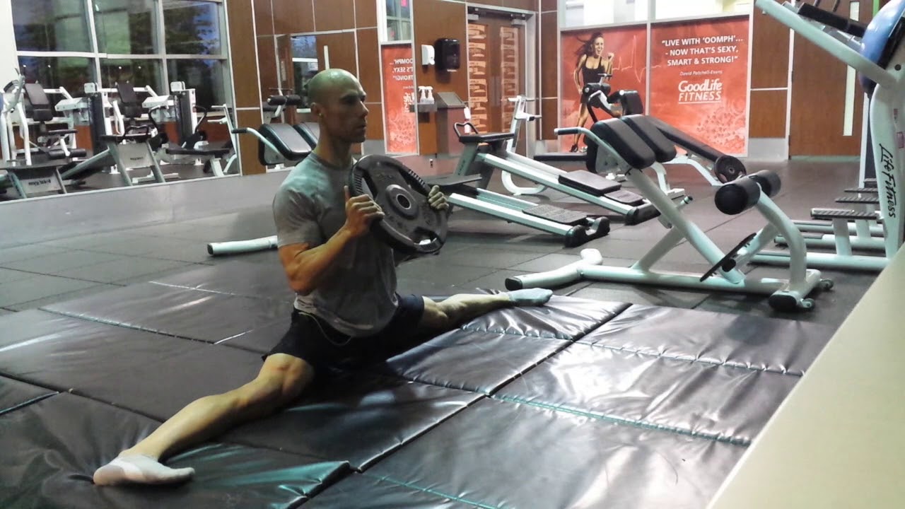 PNF Center Splits with 35lb - YouTube