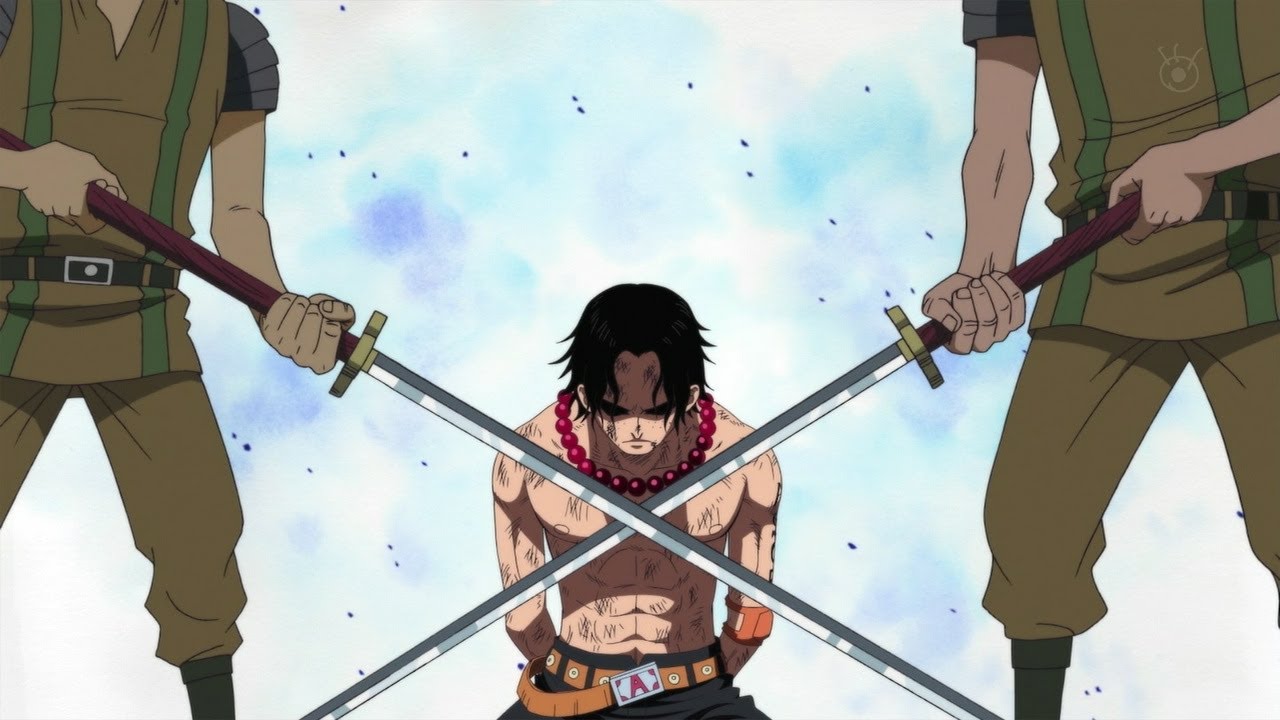 Luffy uses Conqueror's Haki to save ACE from execution - YouTube