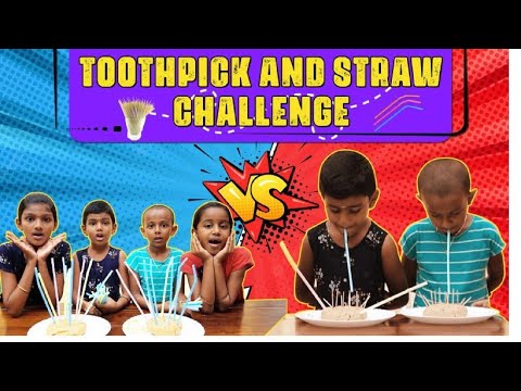 Toothpick And Straw Challenge 🥤 | Fun Indoor Challenge 🤣 | ini's ...