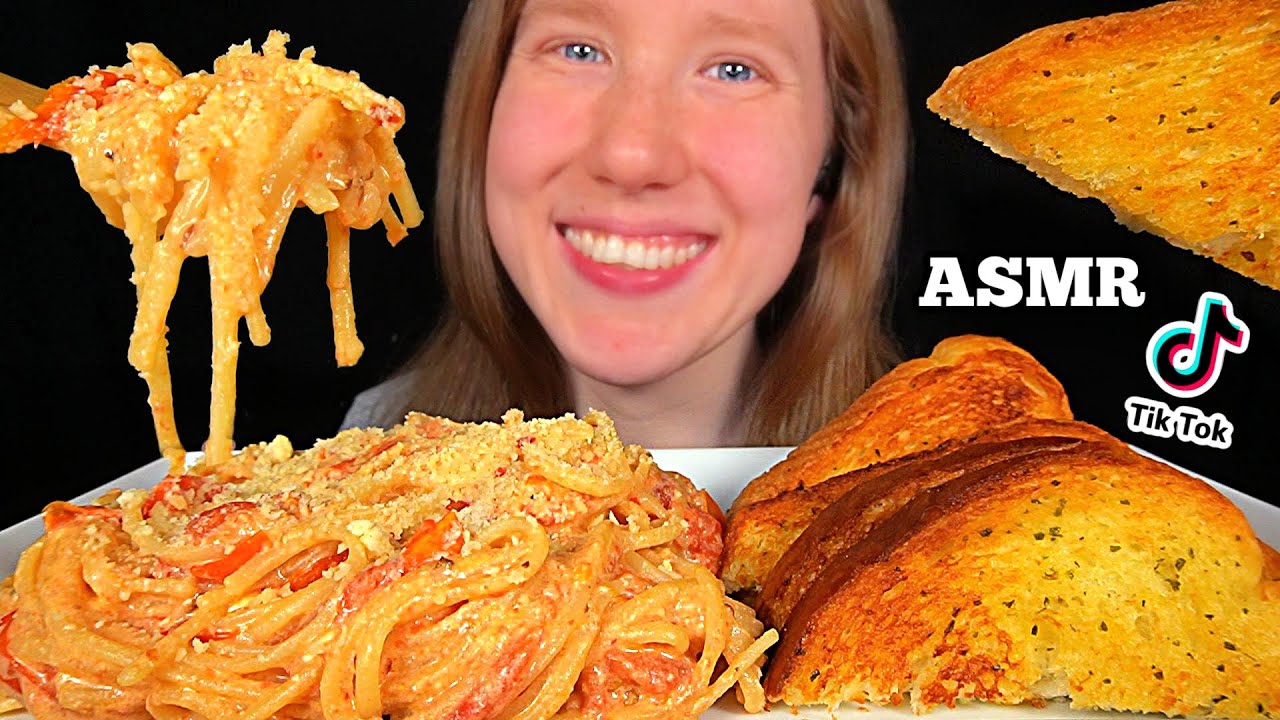 ASMR TIKTOK BAKED FETA PASTA MUKBANG (No Talking) EATING SOUNDS - YouTube