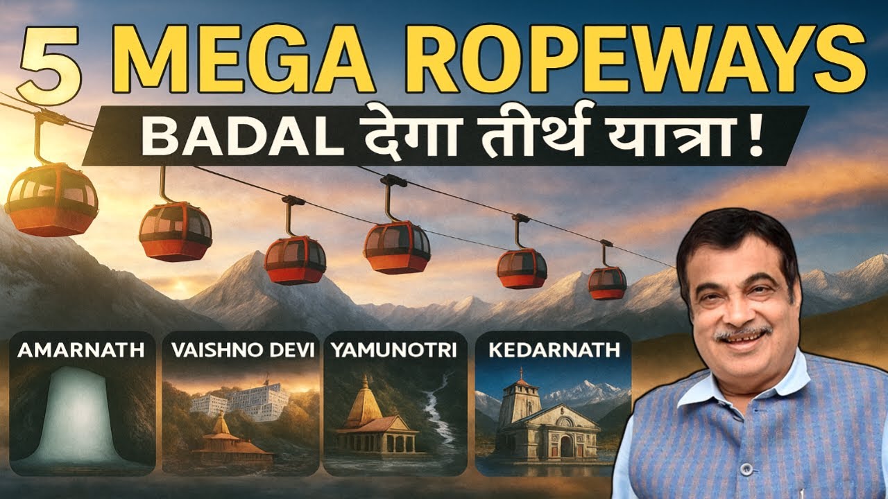 5 Mega Ropeway Projects Jo Badal Denge Tirth Yatra | Kedarnath, Amarnath, Vaishno Devi | 2025 ...