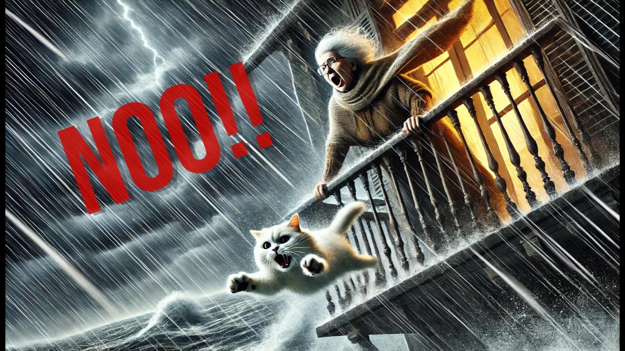 "White Cat Falls from the Balcony During a Storm... What Happens Next ...
