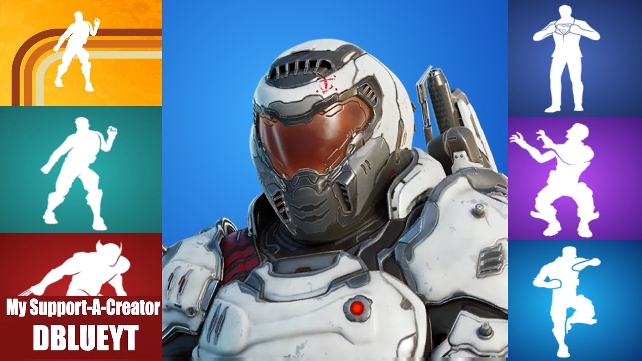 Doom Slayer Astro Armor Performs All Emotes & Dances in Fortnite - YouTube