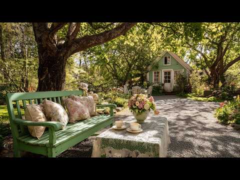 beautiful cottage garden morning 🌳 soft piano for stress relief, deep focus & quiet mind