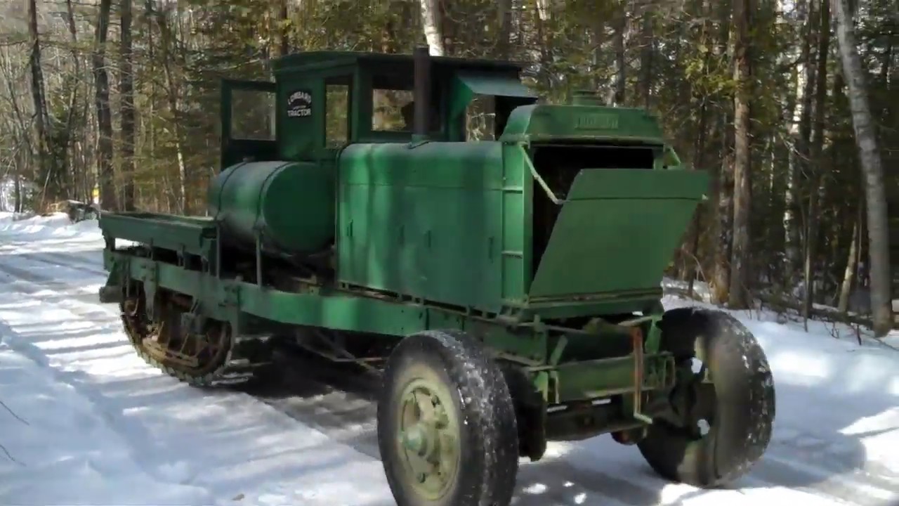 1934 Lombard Gas Log Hauler and Patented Logging Sled - YouTube