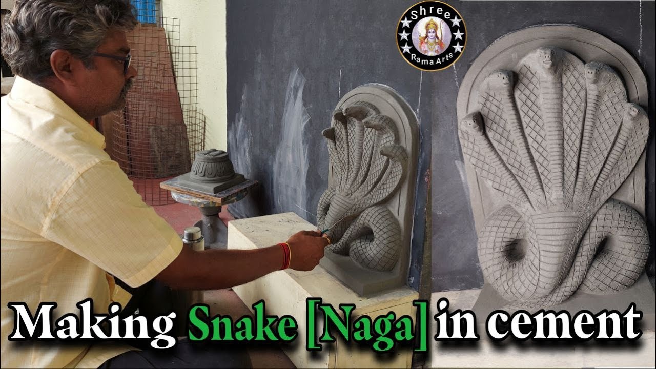Making Snake [Naga] in cement | cement sculpture - YouTube