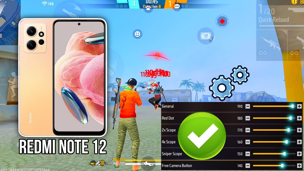 Redmi Note 12 free fire sensitivity setting ⚙️ | Redmi Note 12 free ...