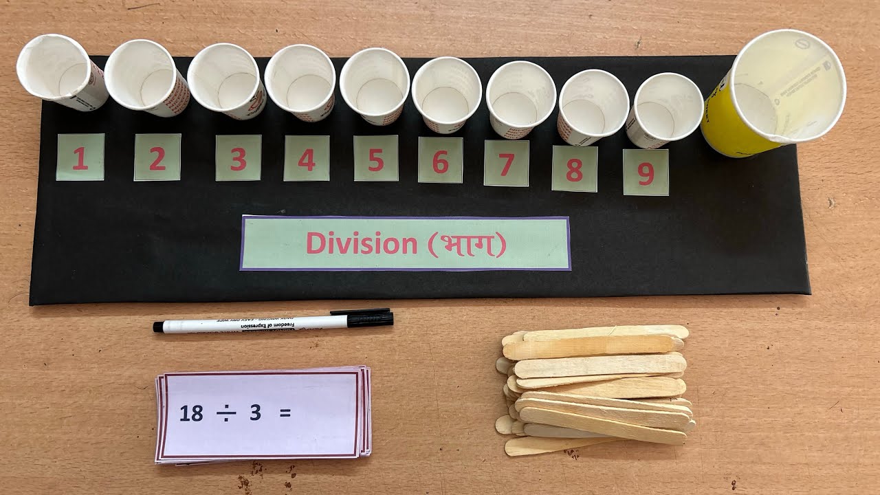 Division || Math TLM || TLM for primary school - YouTube