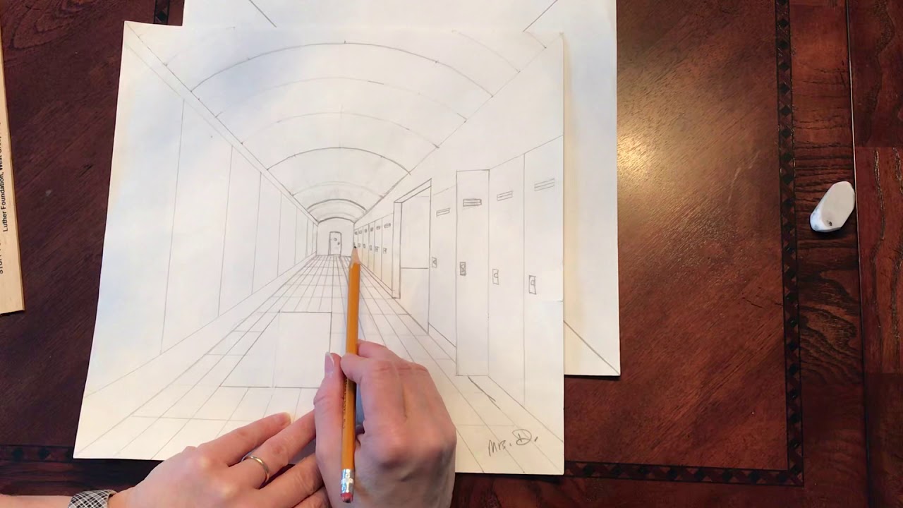 1pt. Perspective: Hallway - Adding lockers (4th Grade) - YouTube