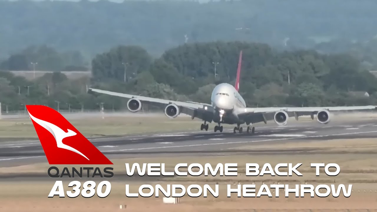 @Qantas A380 returns to London @LHRHeathrow QF1 lands @ 00:57:10 - YouTube