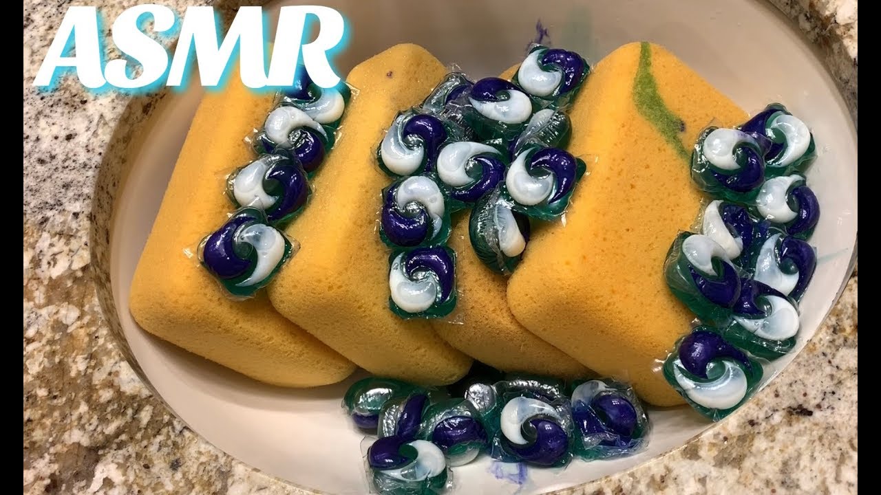 🧼 ASMR Tide Pod Overload Sponge Squeezing!! :) 🧼 Stress Relief / Sleep ...