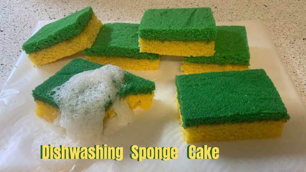 How to make DishWashing Sponge cake | Easy and delicious | Cooking with ...