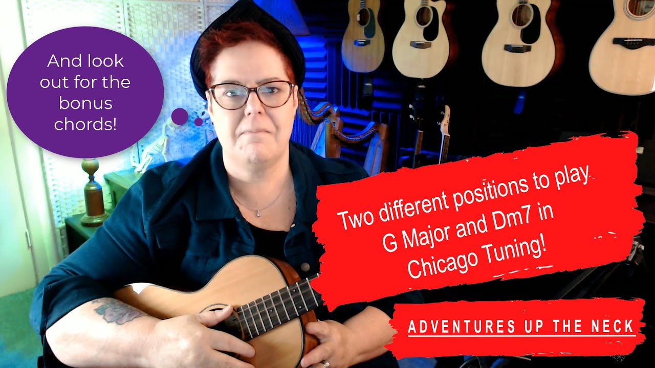 Two different positions to play G Major + Dm7 in Chicago Tuning ...