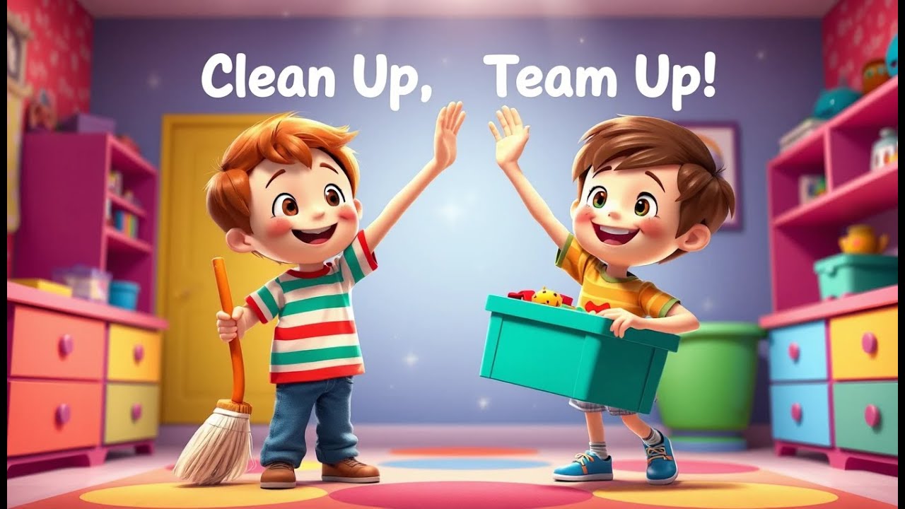 🧽 Clean Up, Team Up! | Sing Along & Learn with This Kids Song - YouTube