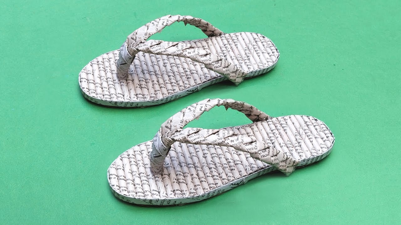 How to make newspaper chappal | Newspaper slippers | DIY newspaper ...