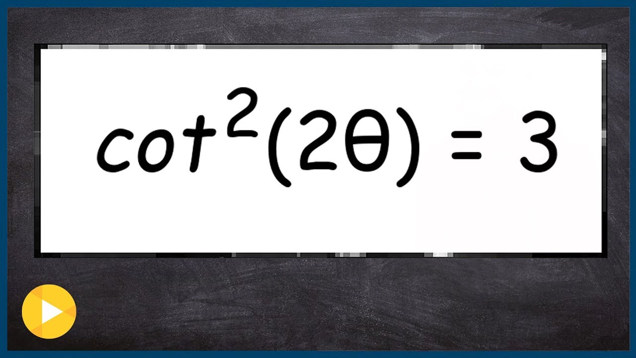 Find all the solutions of trig equation with cotangent - YouTube