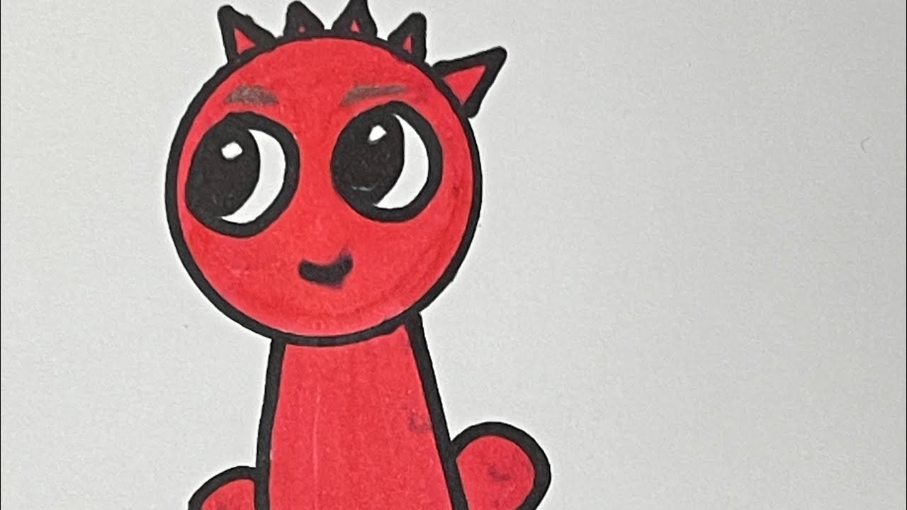 How to drawing cute baby character Raddy Sprunki - YouTube