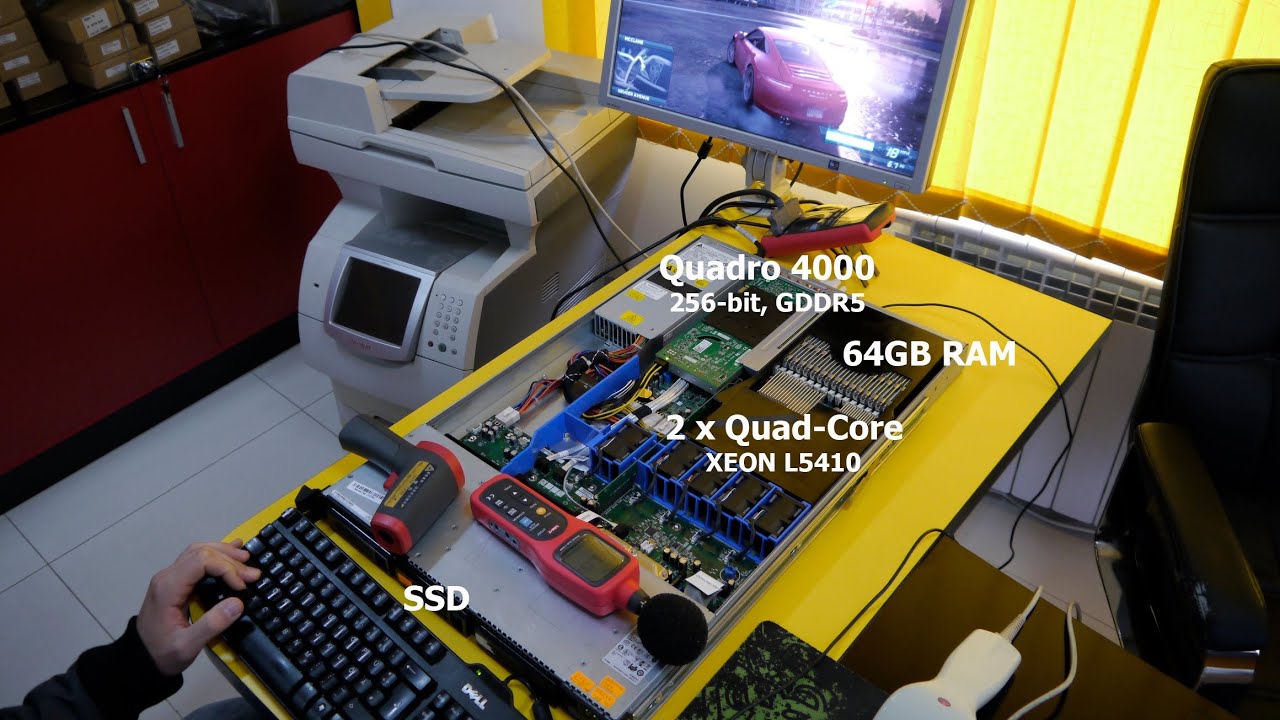 Games on 1U Server with 2x Quad-Core, 64GB RAM, Quadro 4000 - YouTube