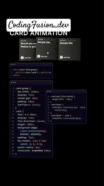 Simple Card Animation Using Cssanimation Csstutorial Cssanimation