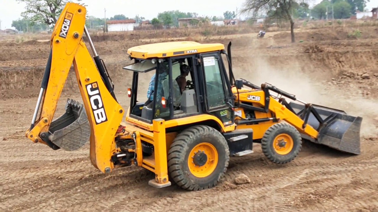 JCB Machine Making Big Drain For Construction Wall Concrete - JCB ...