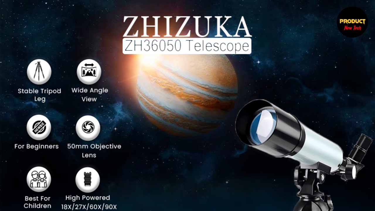 ZHIZUKA Telescope Zoom 90X HD Focus Astronomical Refractor | - YouTube