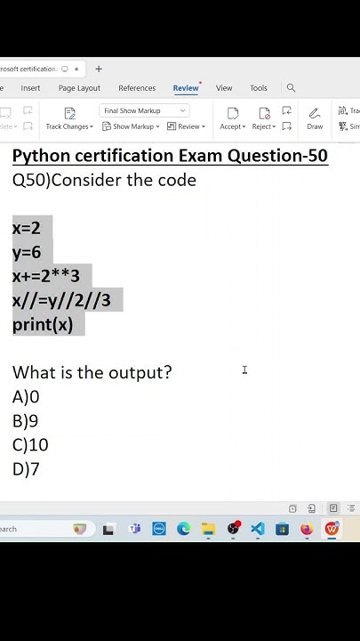 Python Certification Exam Question 50 Coding Shortsfeed Shorts Pythonprogramming Shortvideo