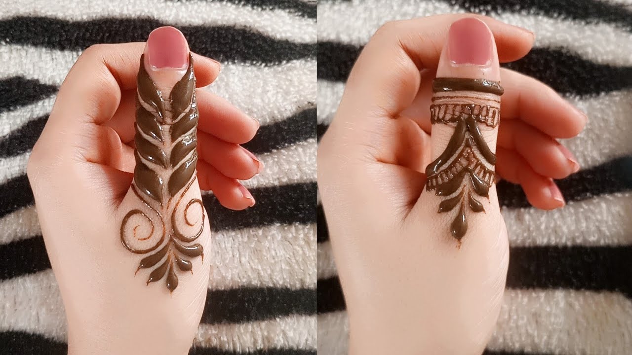 2 Simple & Easy thumb finger mehndi designs | fingers mehndi designs ...