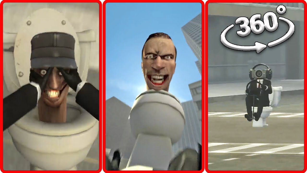 SKIBIDI TOILET dop dop yes yes NEW episodes 25-27 VR 360° 4K - YouTube
