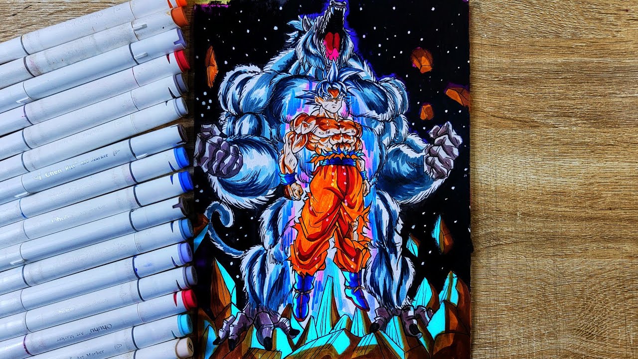 How to Draw Goku Mastered Ultra instinct With The Great Ape Oozaru🔥 ...