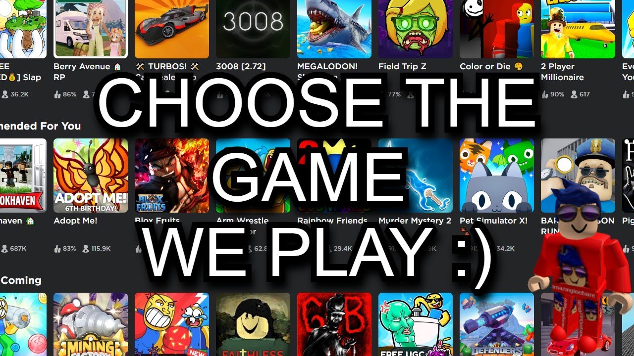 YOU CHOOSE THE GAME - YouTube