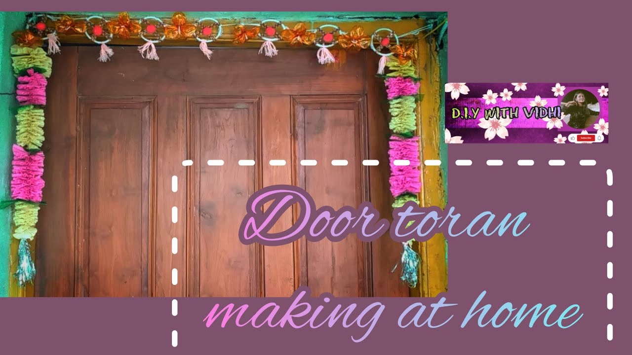 Door Toran Making at Home 🌼/ How to make Toran with paper... - YouTube