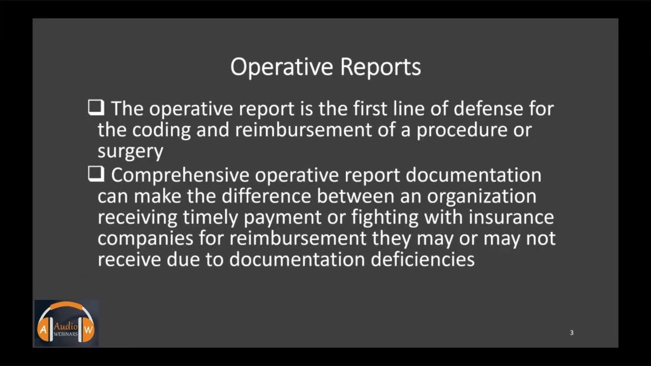 Dissecting the Operative Report - YouTube
