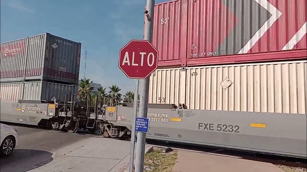 Intermodal Mexicali México FXE 4525 Rumbo Sur - YouTube