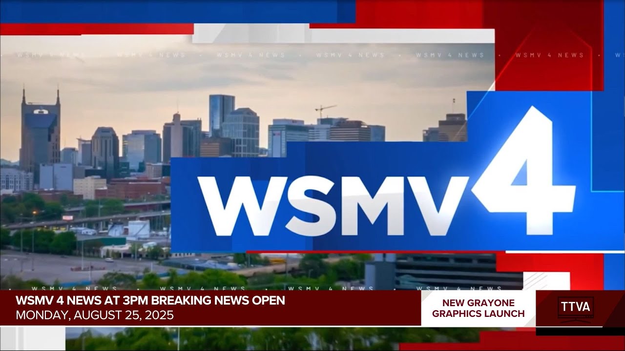 WSMV 4 News at 3pm Breaking News Open - 8/25/2025 [New GrayONE Graphics ...