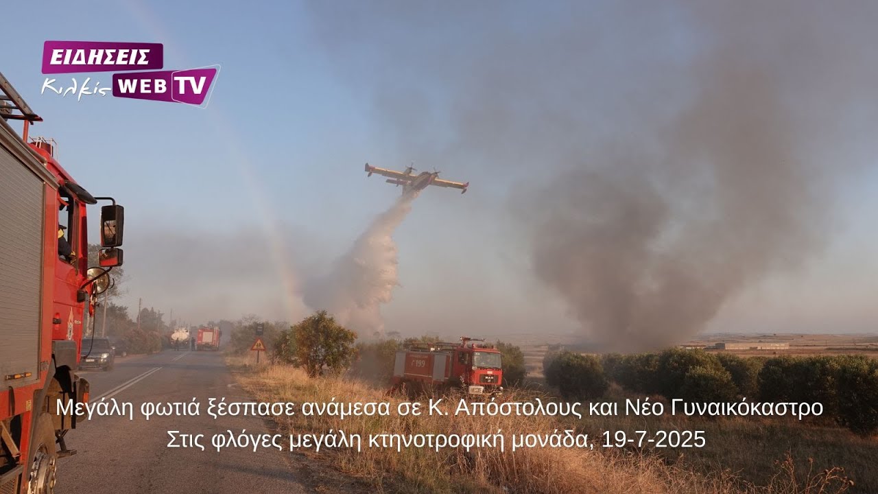 Μεγάλη φωτιά ανάμεσα σε Κ. Απόστολους και Νέο Γυναικόκαστρο. Στις ...