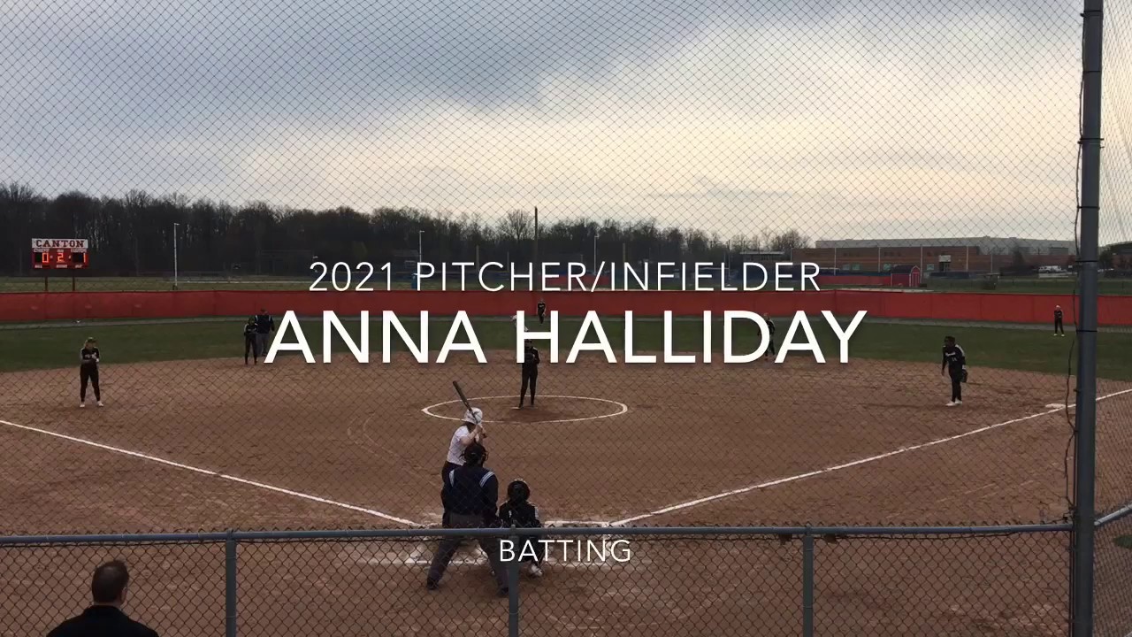 Anna Halliday (2021) batting vs Plymouth High School - YouTube