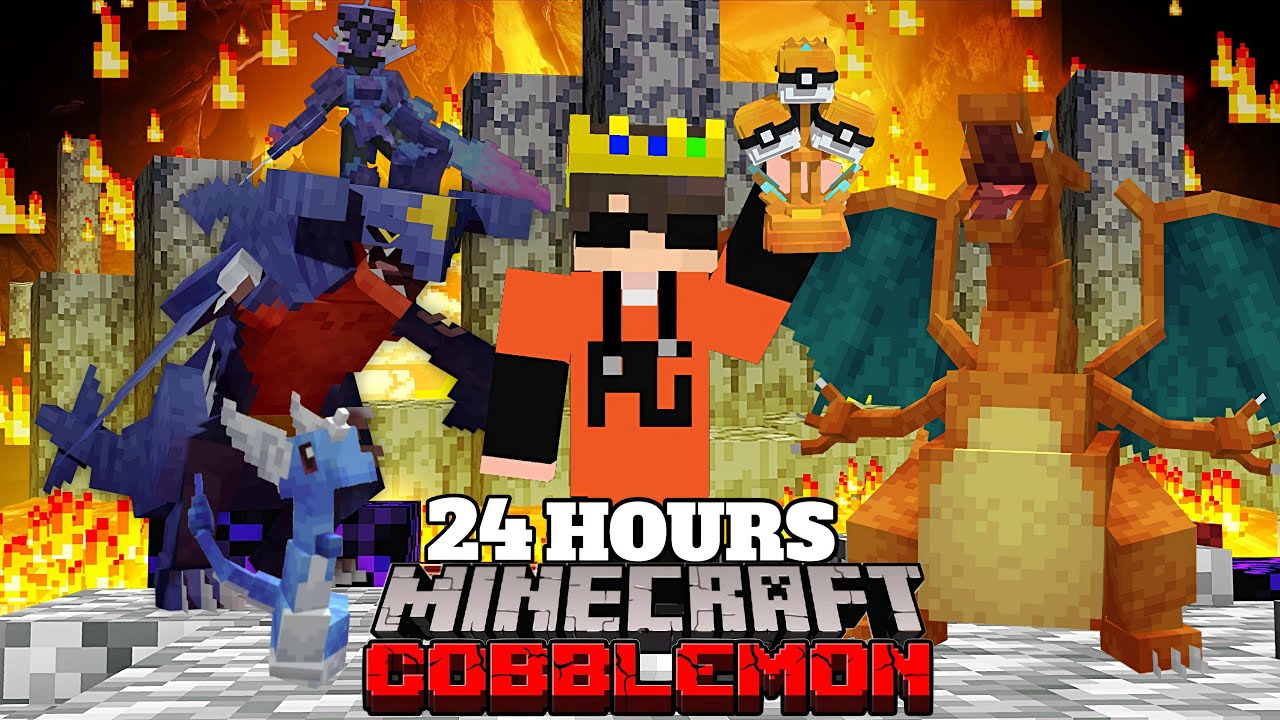 I Spent 24 Hours In Minecraft's Pokemon World || With My Rival - YouTube