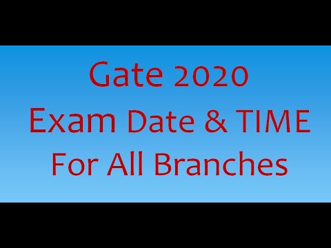 Gate 2020 Exam Date Branch Wise - YouTube