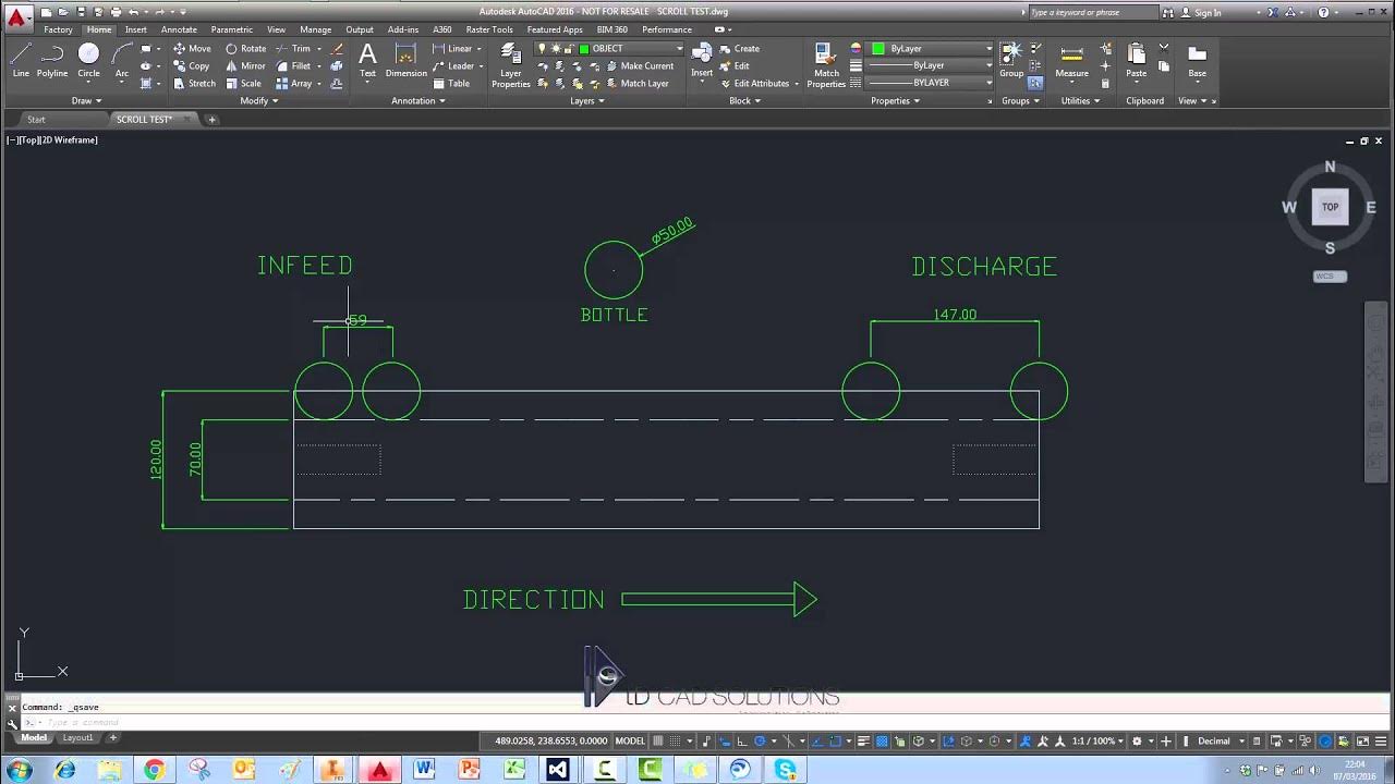LD CAD Solutions - Feed Scroll Generator - Precise Bottle Pitch - YouTube