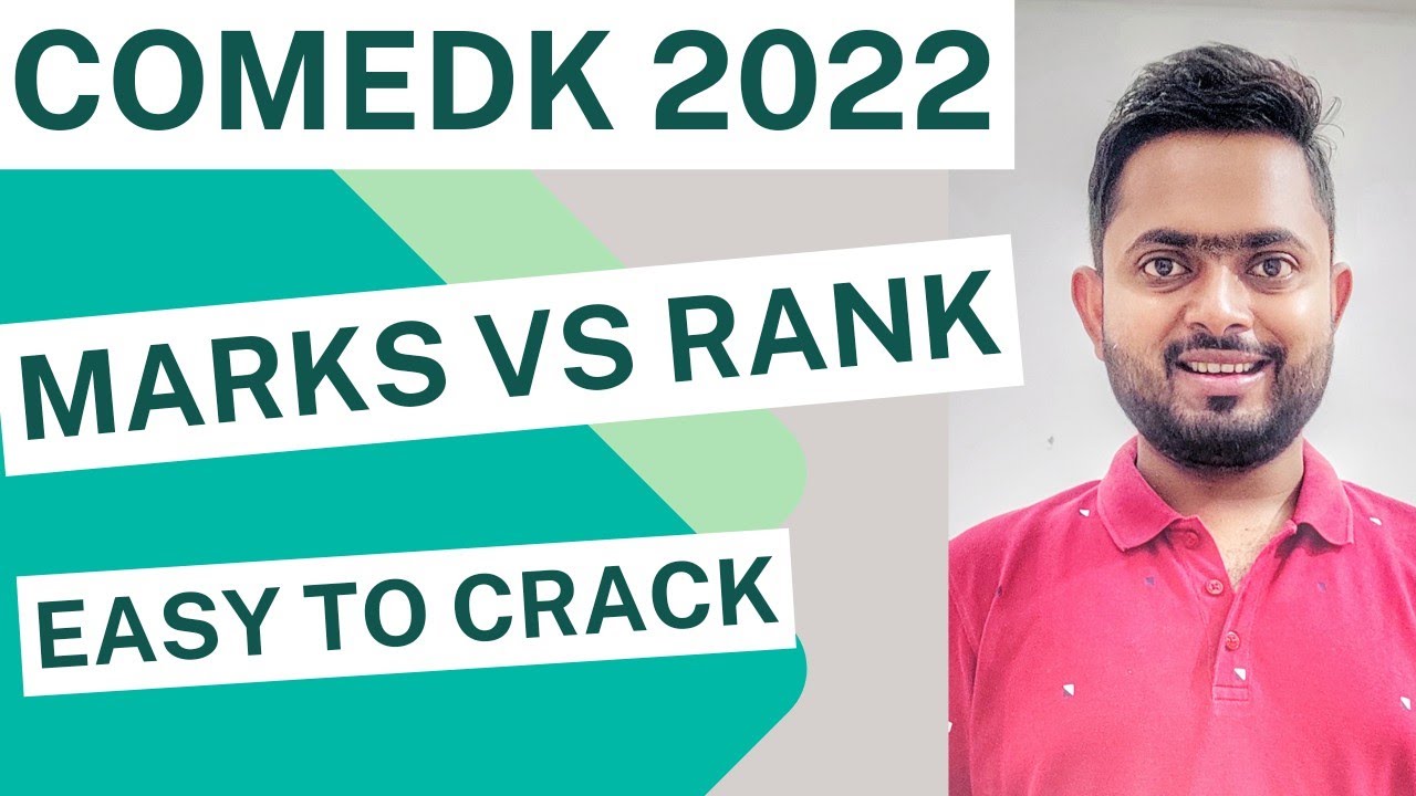 COMEDK 2022 MARKS VS RANK | comedk 2022 marks vs rank #comedk2022 - YouTube