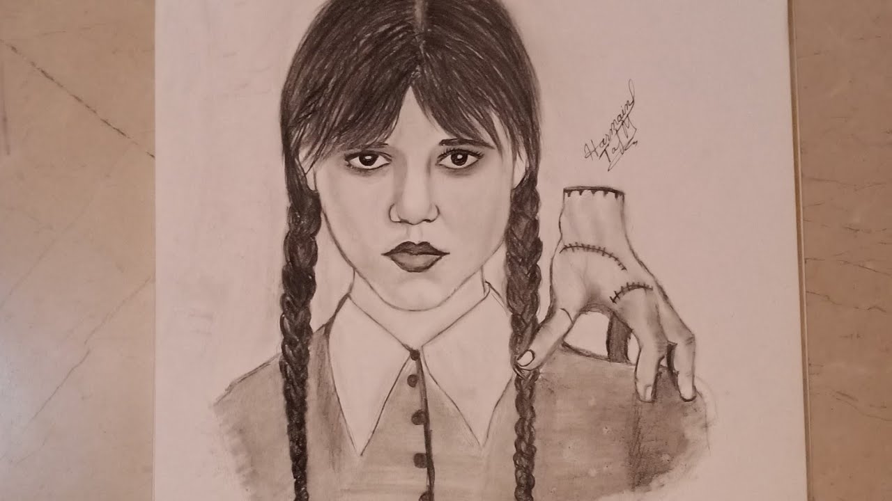 how to draw Wednesday addams / drawing tutorial / you can draw - YouTube